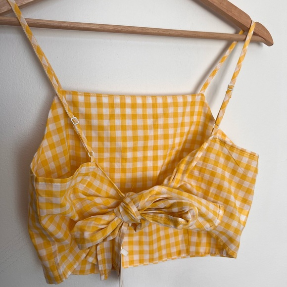 Reverse | Tops | Reverse Clothing Aus Nwt Yellow Gingham Crop Tank Wrap ...